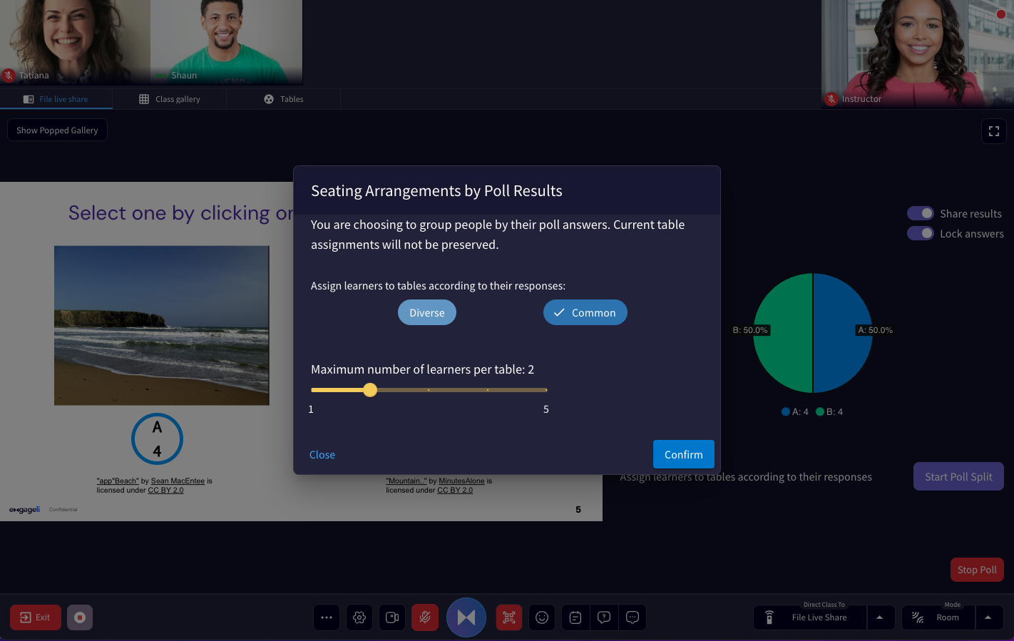 How to Split Learners into Tables Based on Poll Results – Engageli Help ...