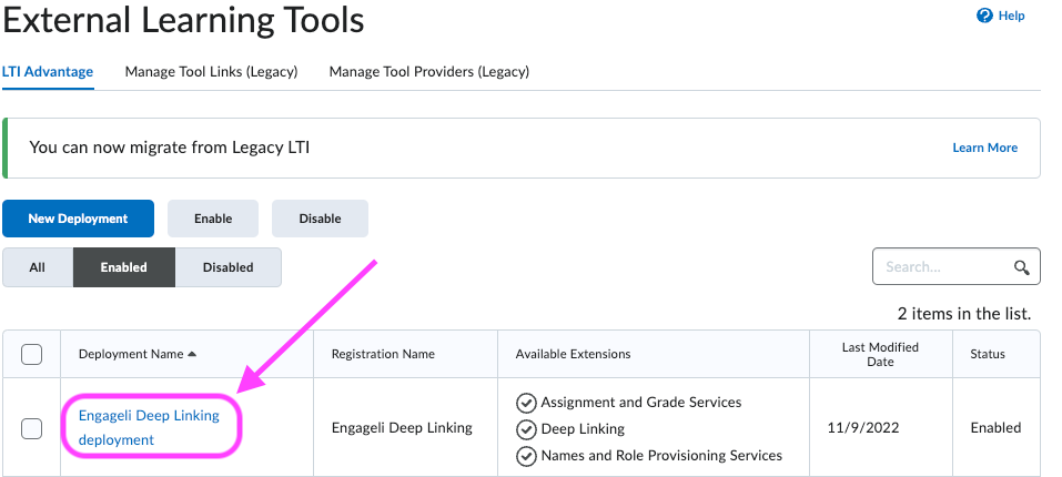 How to setup the Engageli LTI 1.3 Advantage in D2L Brightspace LMS ...