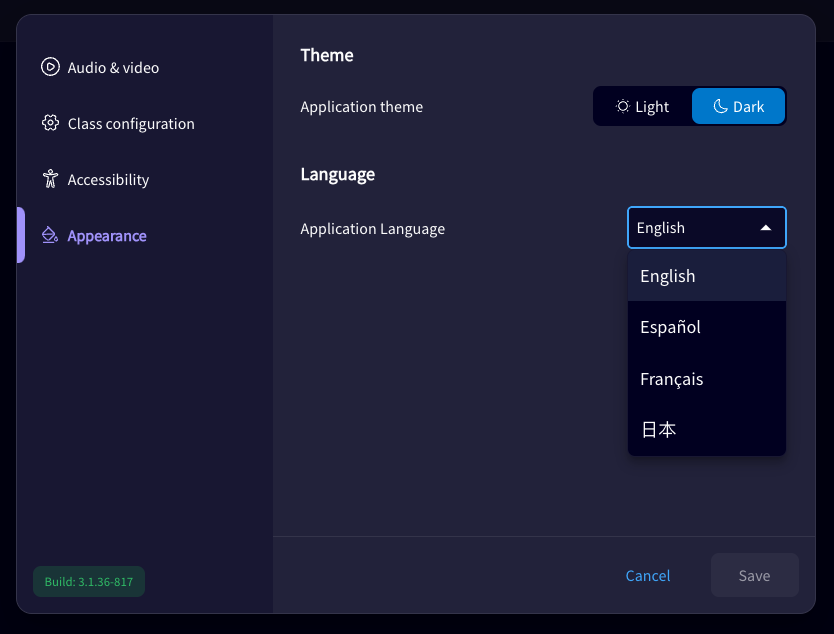 Changing the Interface Language – Engageli Help Center