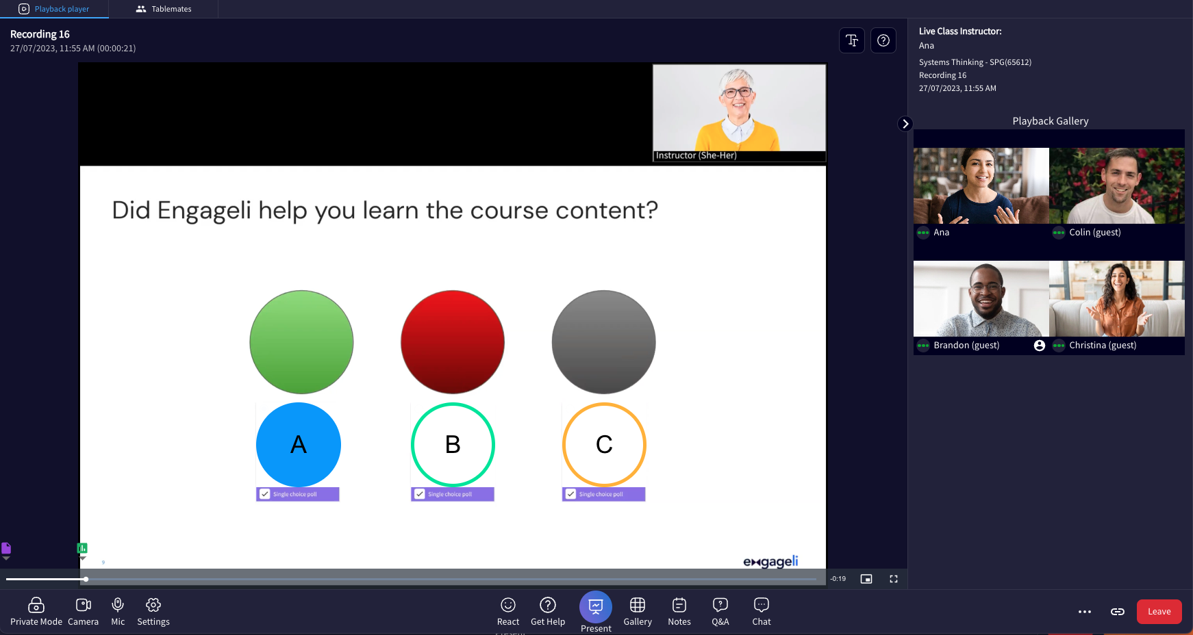 Complete Guide to Using Playback Rooms for Learners – Engageli Help Center
