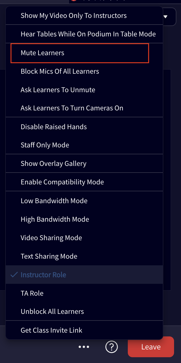 How to Mute All Learners – Engageli Help Center