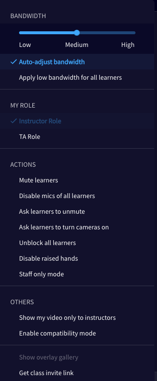 Understanding The More Actions Menu Instructors Engageli Help Center