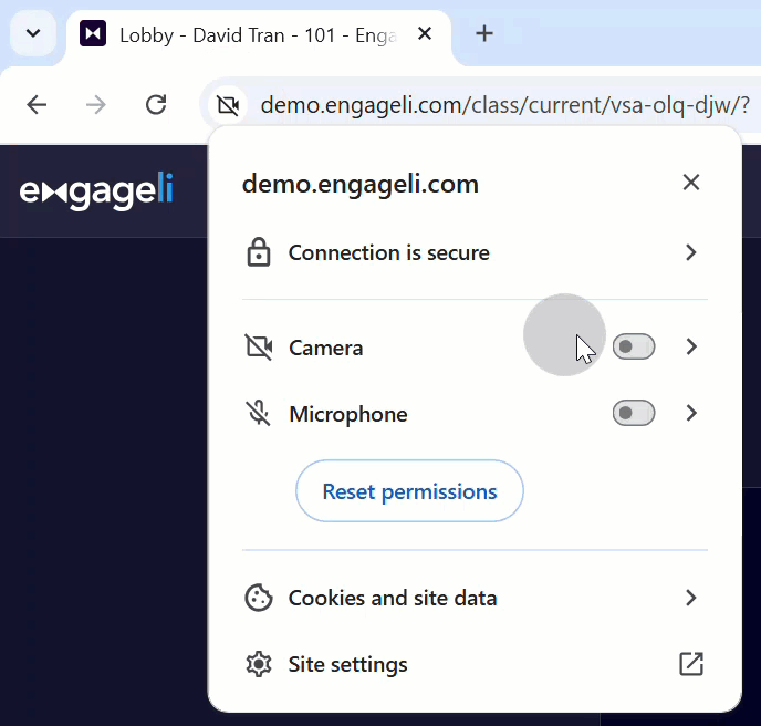 Mic and Camera Permissions Guide – Engageli Help Center