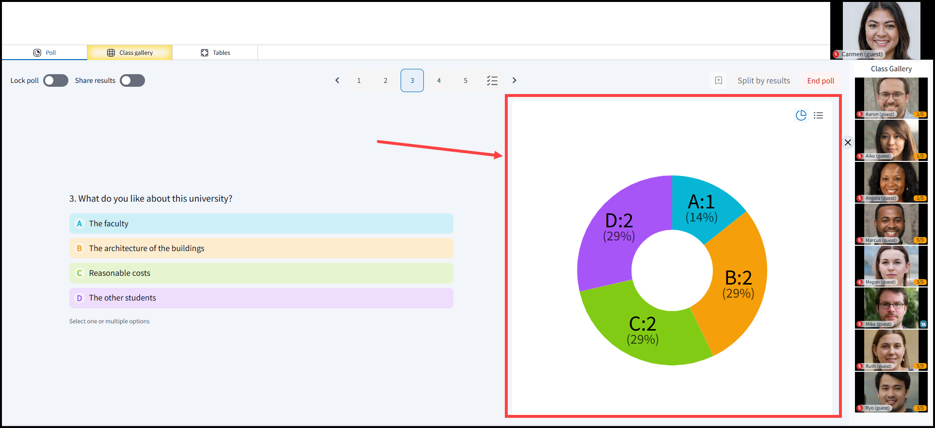 Live Classroom > Views Tabs > Poll – Engageli Help Center
